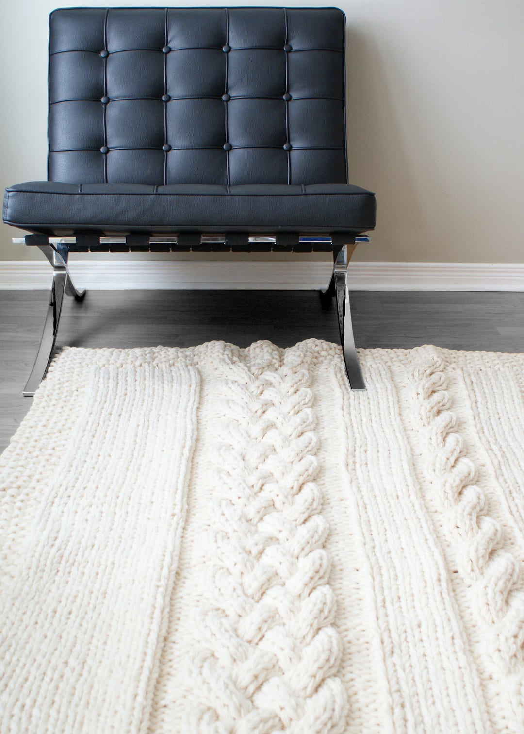 DIY Knitting PATTERN - Double Cable Throw Blanket (2012002); Oversized ...