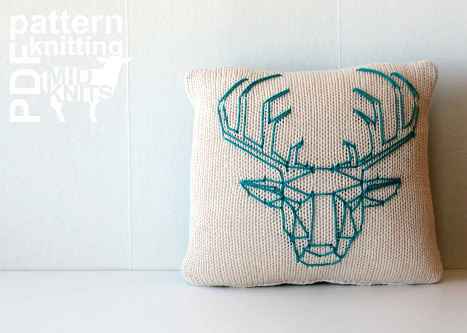 DIY Knitting PATTERN Origami Stag Head Stockinette Throw | Etsy