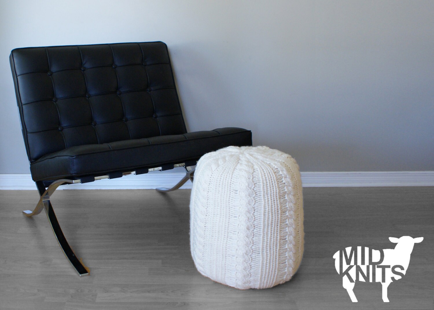 DIY Knitting PATTERN Cable Knit Footstool Size: 13 | Etsy