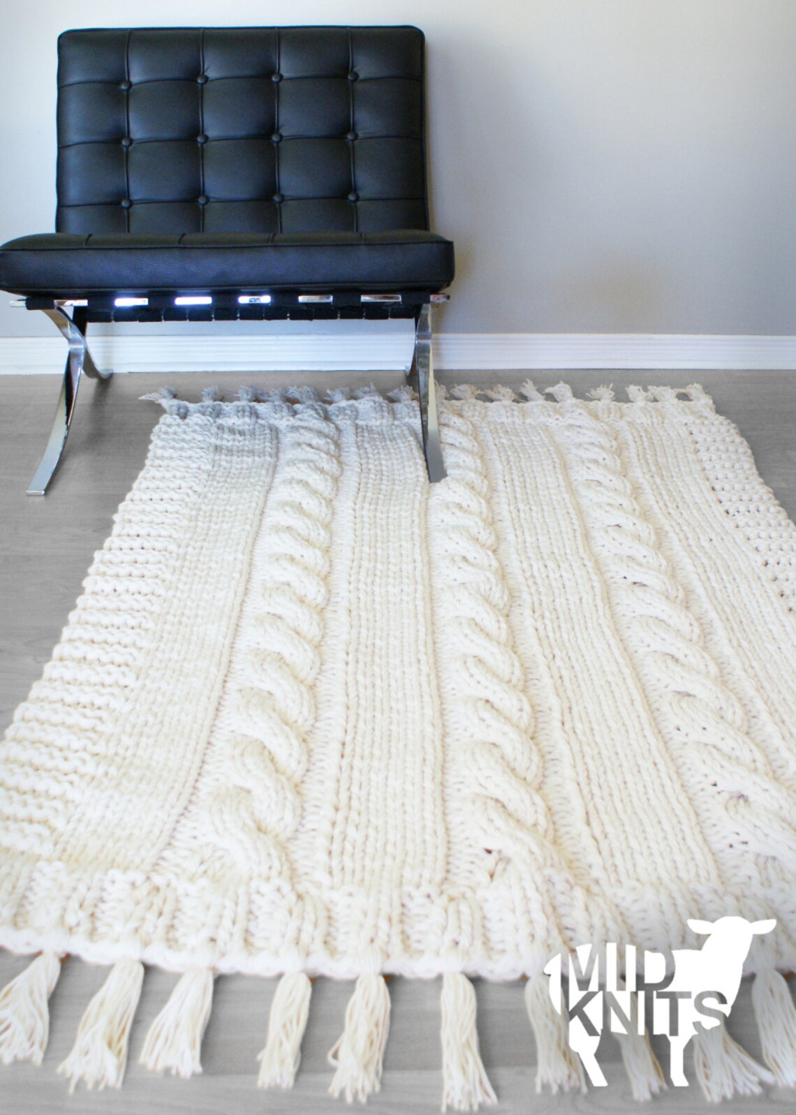 DIY Knitting PATTERN Triple Cable Throw Blanket / Rug - Etsy Canada