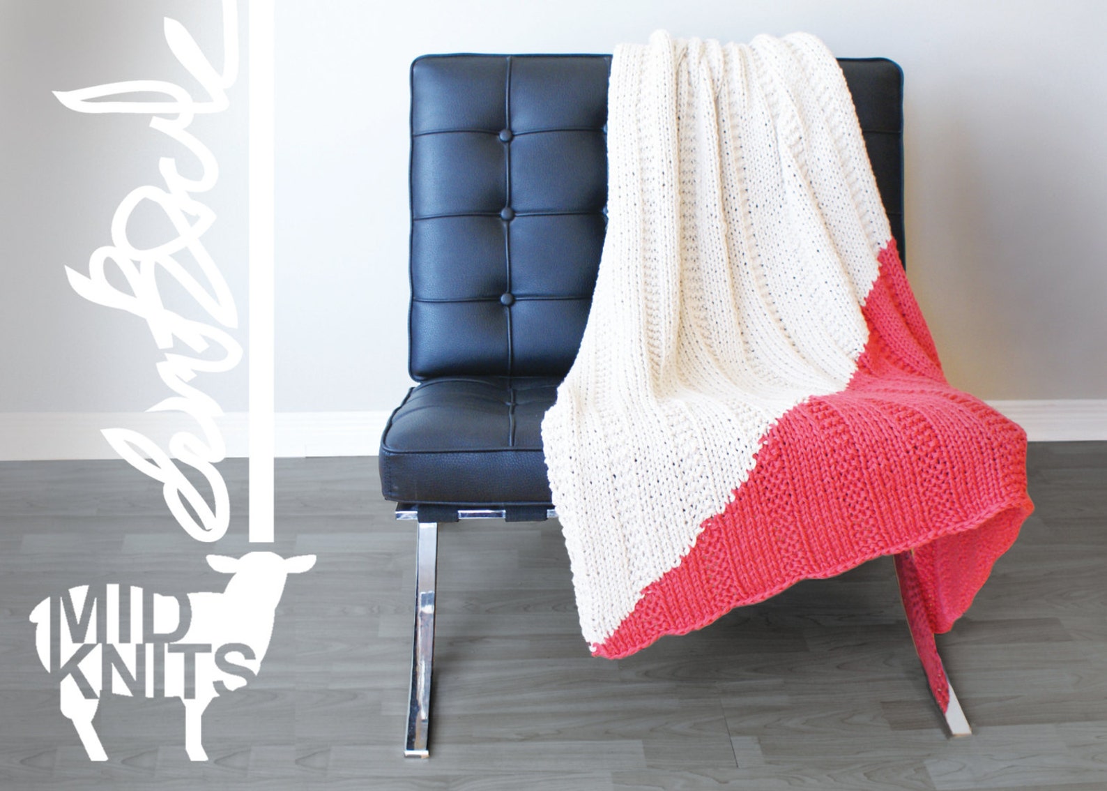 DIY Knitting PATTERN - Triangle Color Blocked Throw Blanket Size: 37 ...