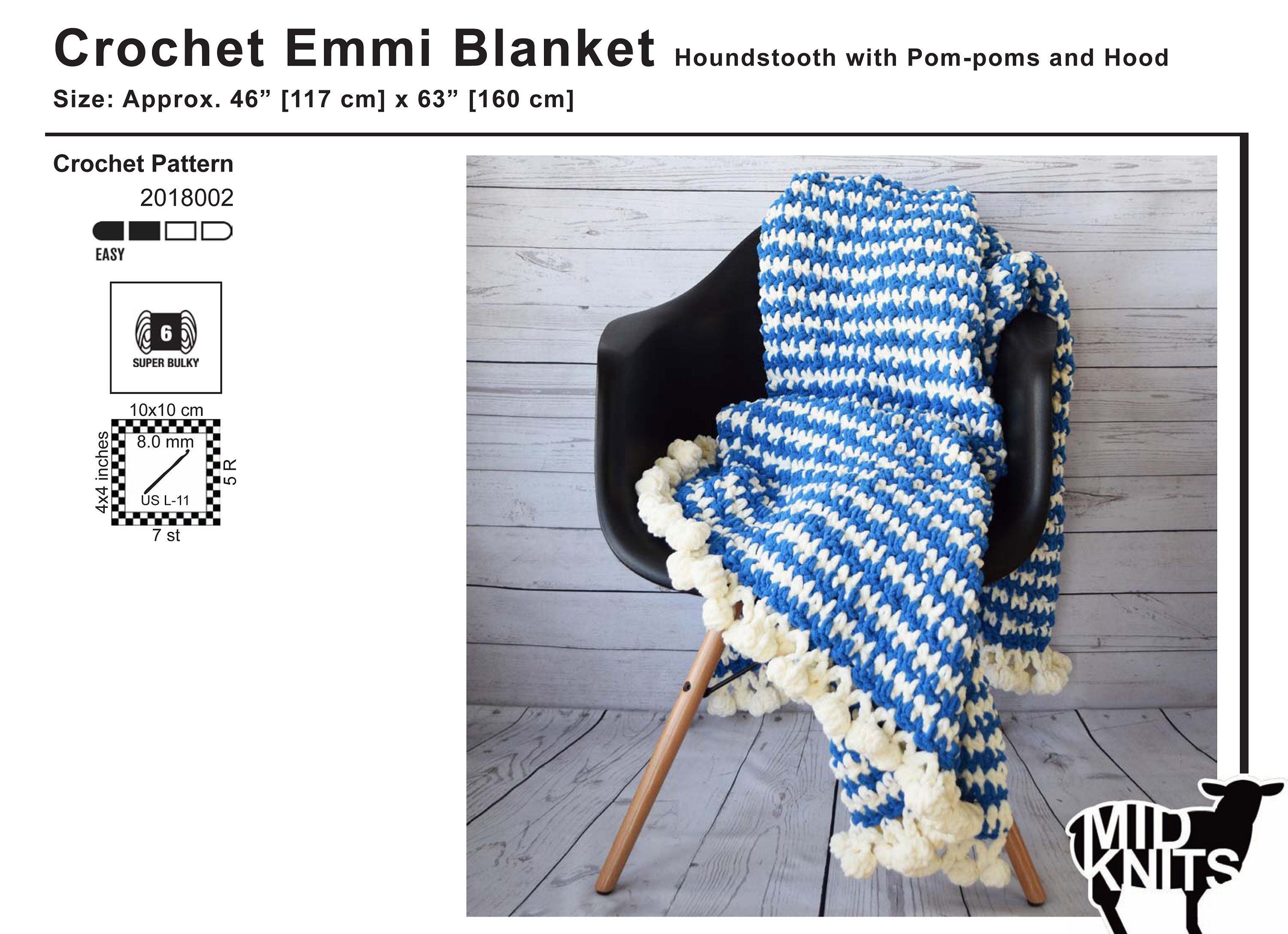 DIY Crochet PATTERN Crochet Emmi Throw Blanket 46 X | Etsy