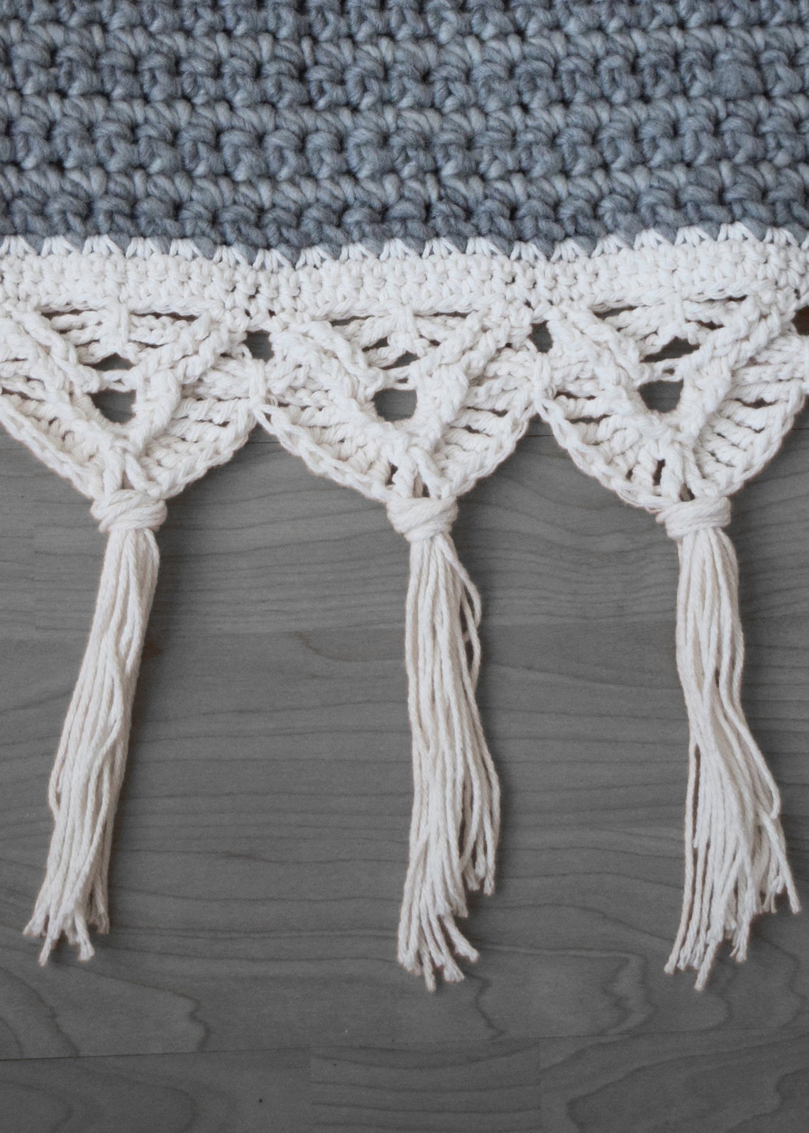 DIY Crochet PATTERN - Crochet Macrame Edged Blanket (2019001): Crochet ...