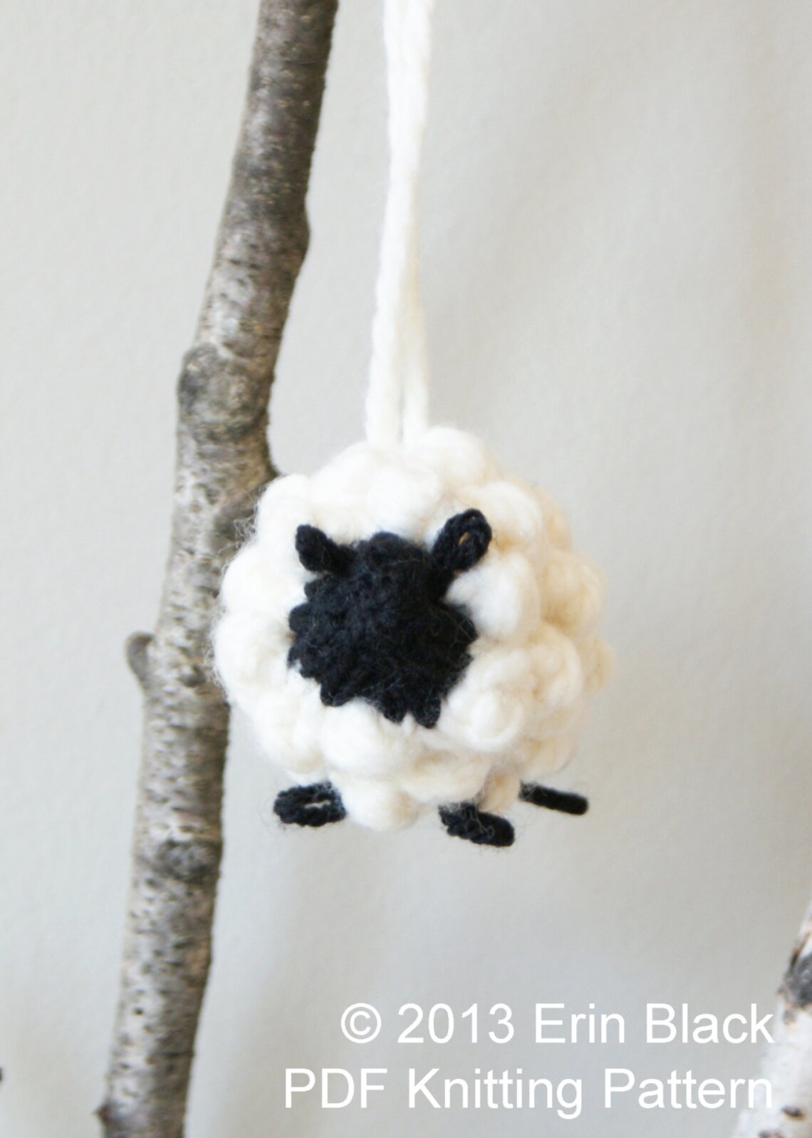 DIY Knitting PATTERN - Chunky Knit Sheep Toy Ornaments, 2 Sizes (approx ...
