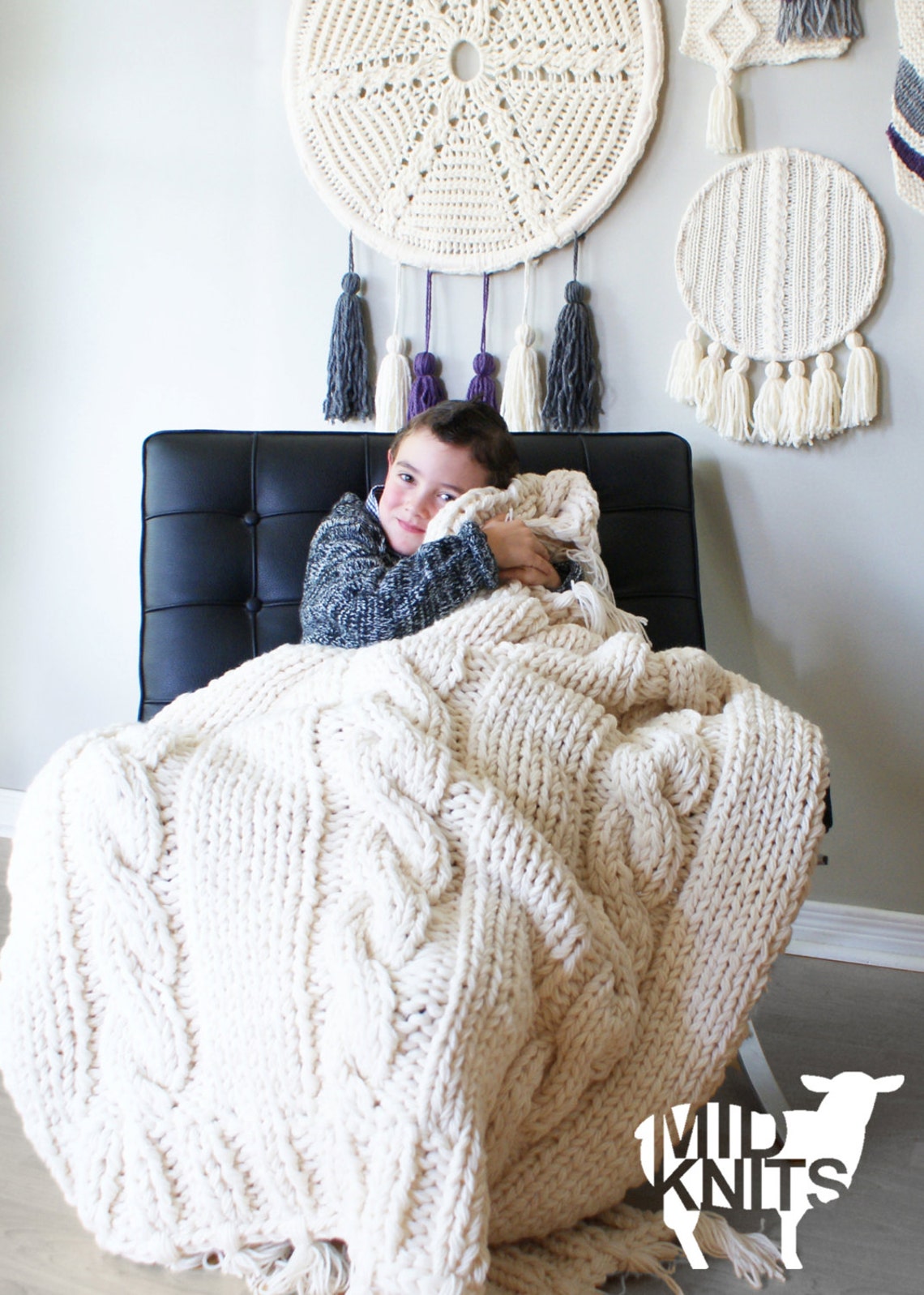 DIY Knitting PATTERN Triple Cable Throw Blanket / Rug - Etsy Canada