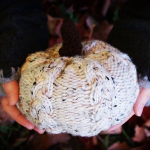 DIY Knitting PATTERN - Cable Knit Pumpkins for Thanksgiving (in 5", and 6.5" Diameter) - Etsy