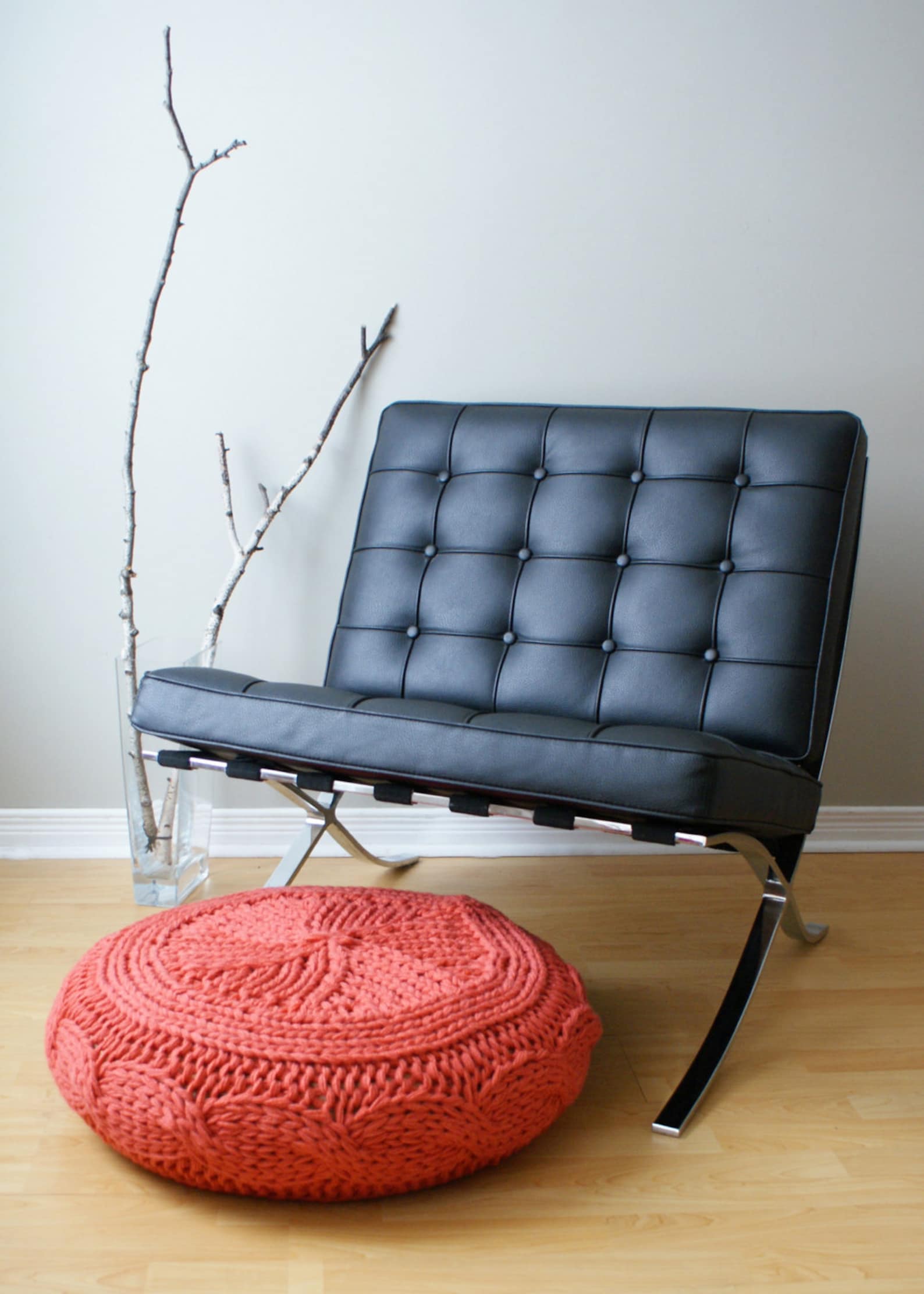 DIY Knitting PATTERN - Cable Knit Footstool Cover Fits Ikea's Alseda ...