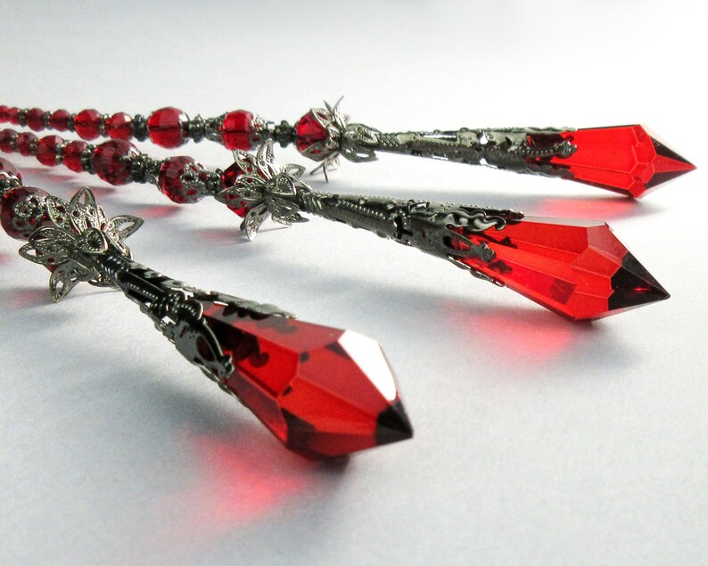 Icicle Ornament Crystal Suncatcher Ruby Red Glass Crystals | Etsy