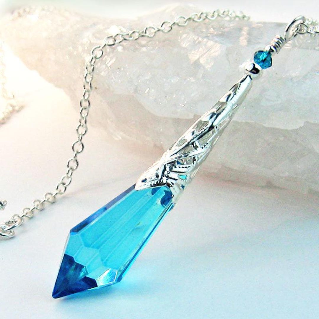 Icicle Prism Pendant, Turquoise Crystal, Brilliant Blue Mystical ...