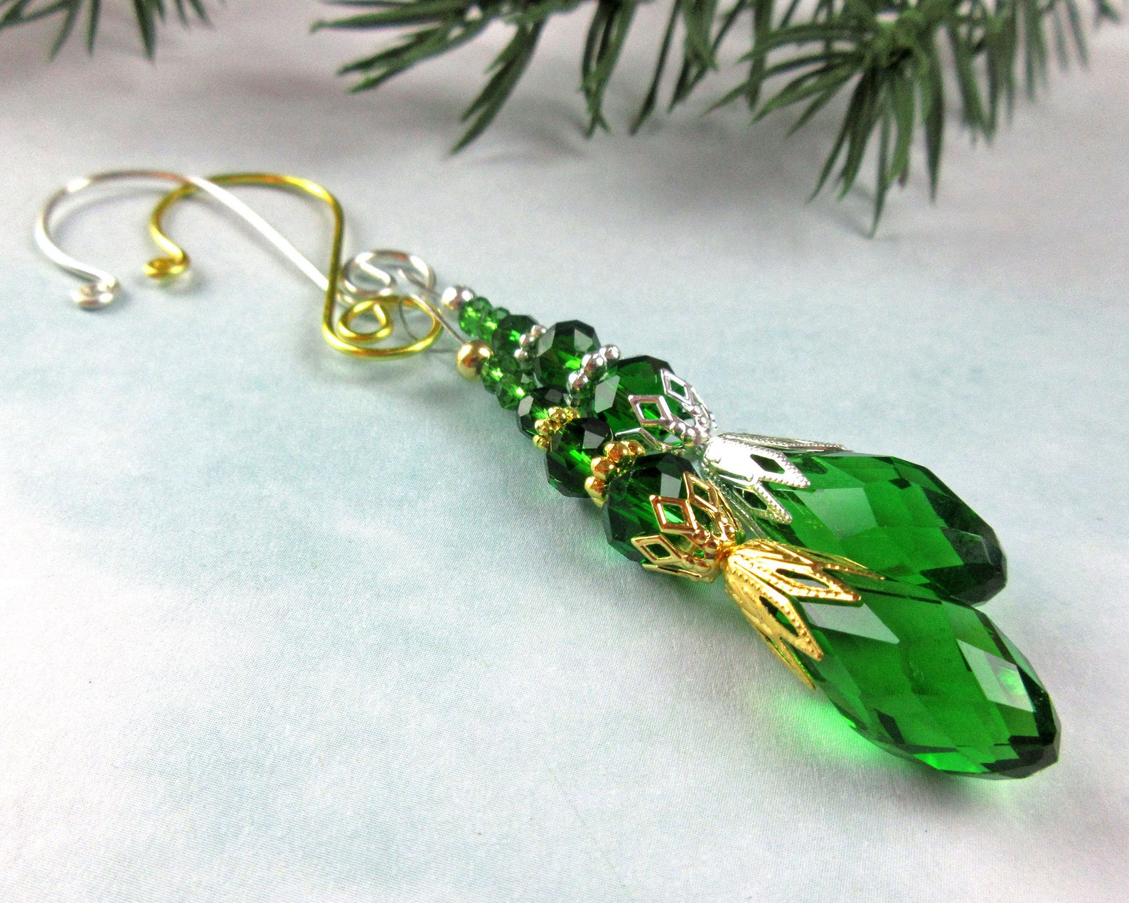 Icicle Ornament, Miniature Tree Ornament, Crystal Suncatcher, Christmas ...