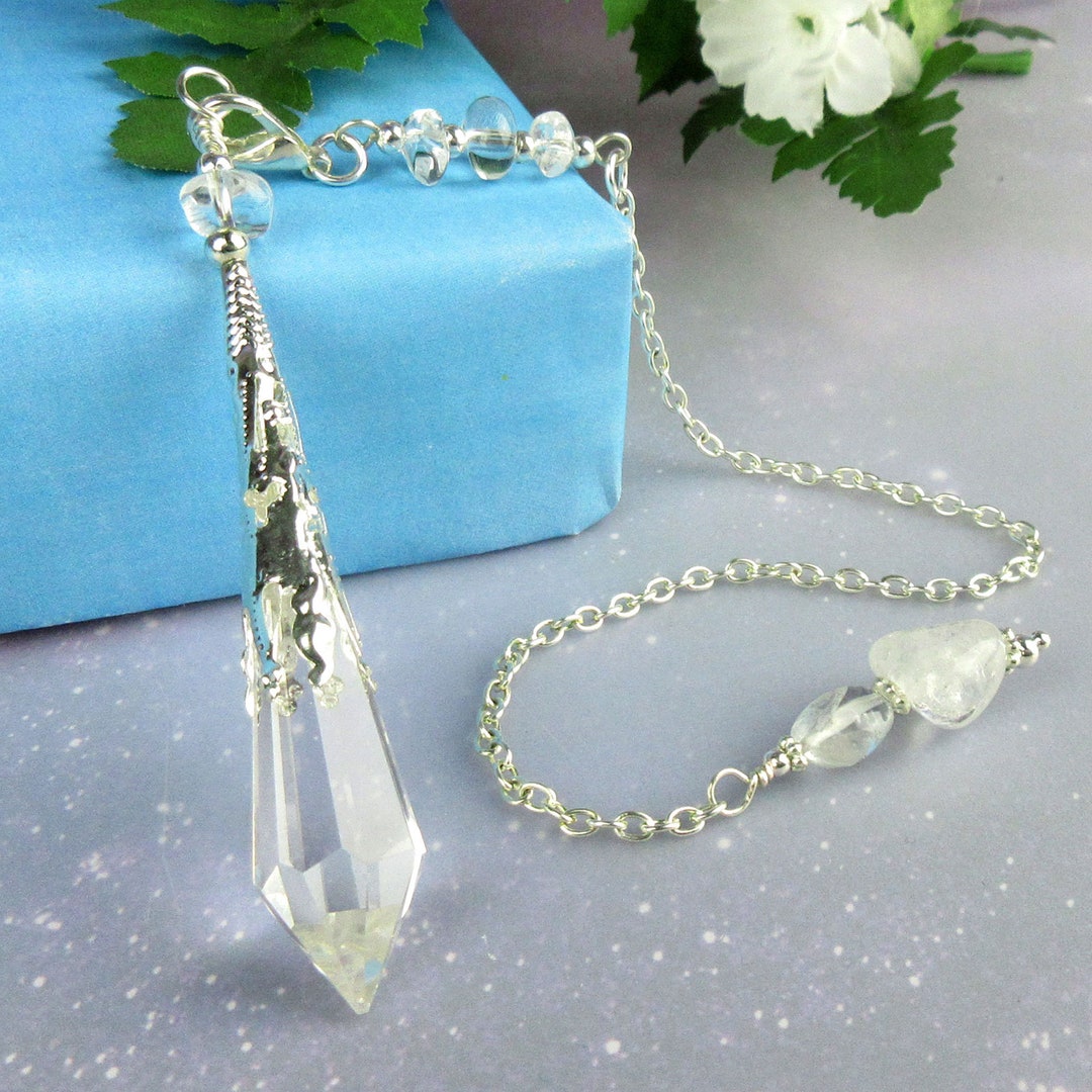 Crystal Pendulum, Crystal Clear Asfour Full Lead Crystal Prism, Natural ...