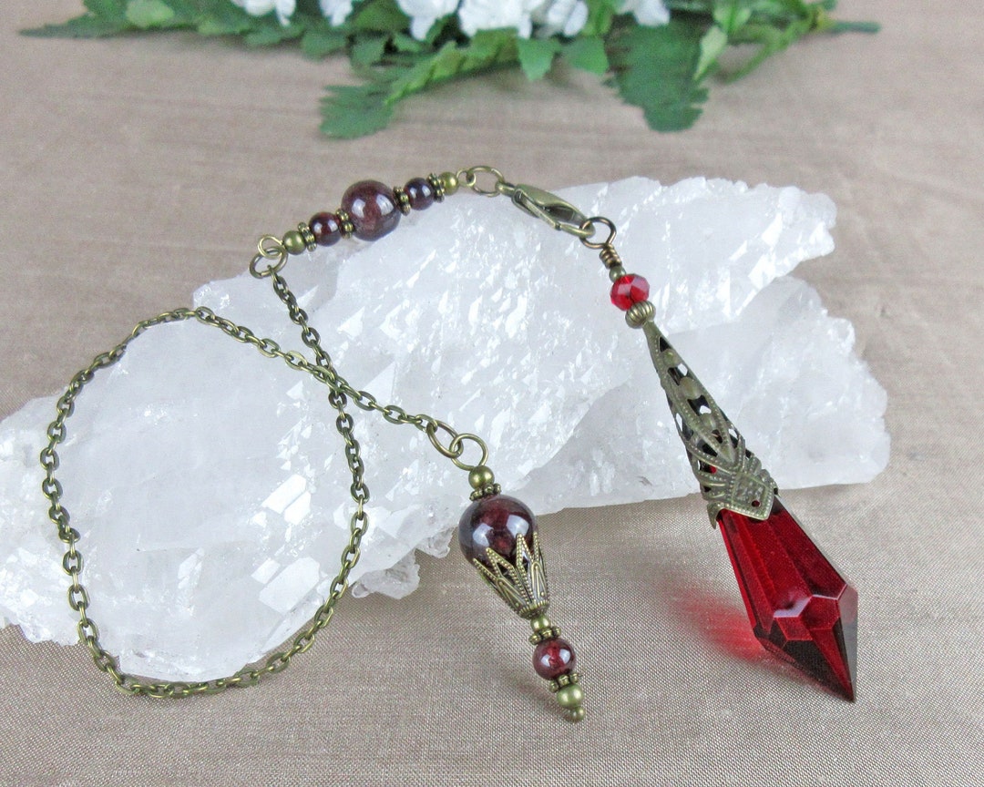 Icicle Prism Pendulum Deep Red Garnet Beads Ruby Red Glass - Etsy