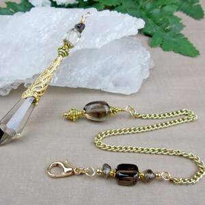 Crystal Pendulum, Smoky Satin Grey Asfour Full Lead Crystal Prism ...
