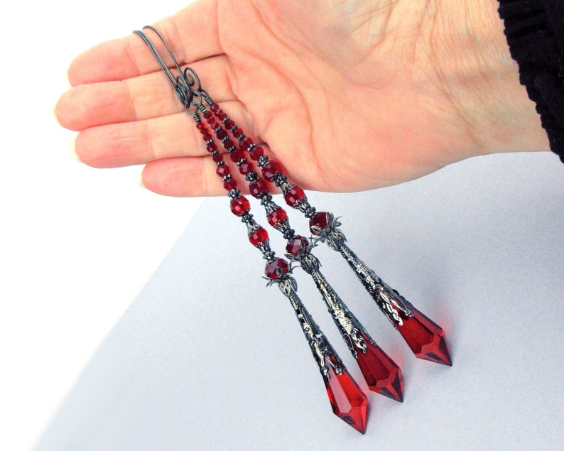 Icicle Ornament Crystal Suncatcher Ruby Red Glass Crystals - Etsy