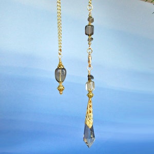 Crystal Pendulum, Smoky Satin Grey Asfour Full Lead Crystal Prism ...