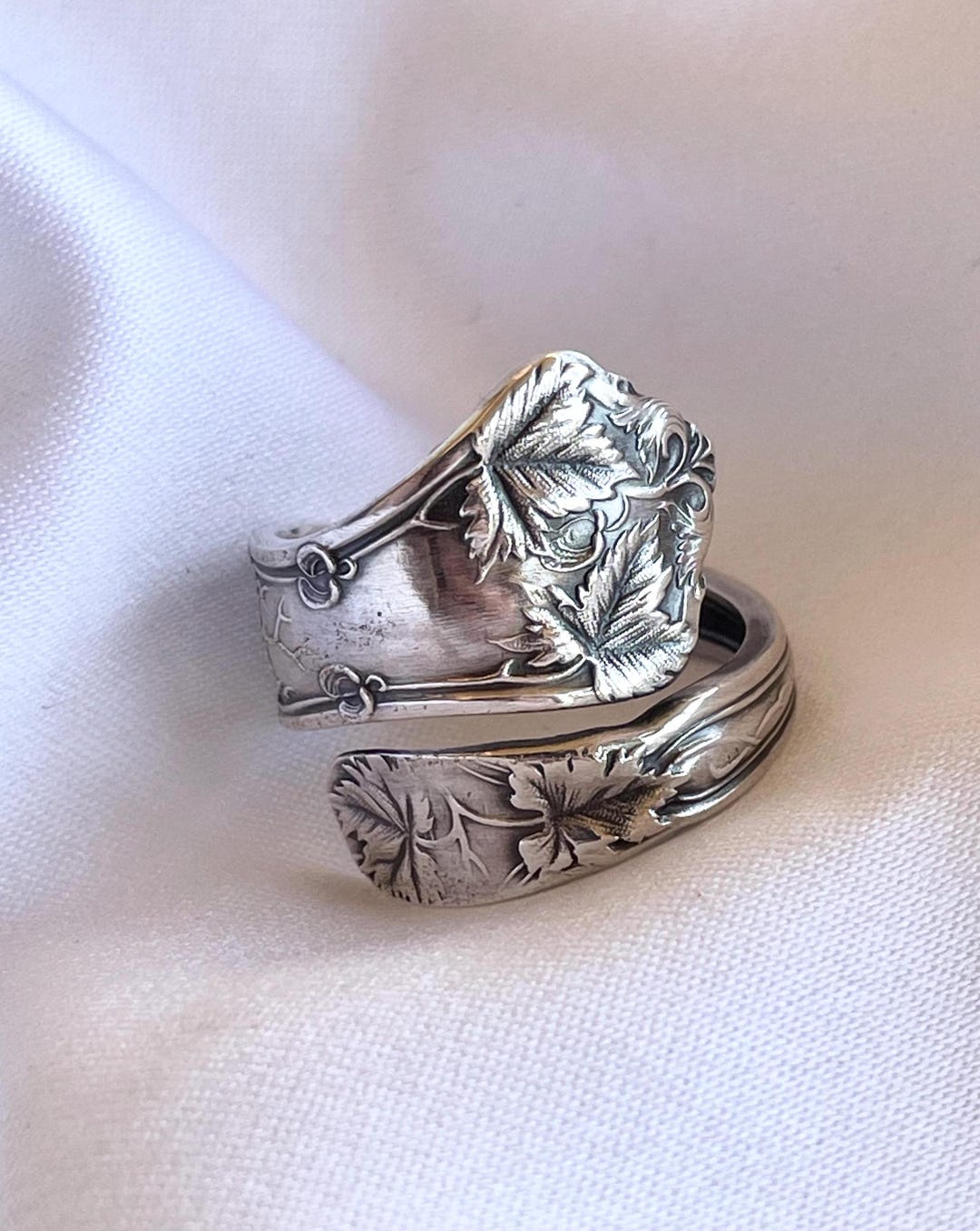 Leaf Spoon Ring Sterling Silver Maple Tree Ring Symbolic Creativity and ...