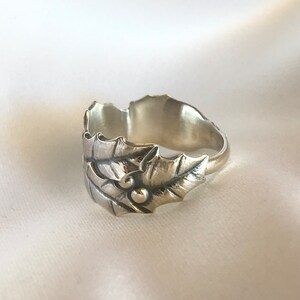 Holly Thumb Ring Spoon Ring Sterling Silver Holiday Jewelry Symbolic of ...