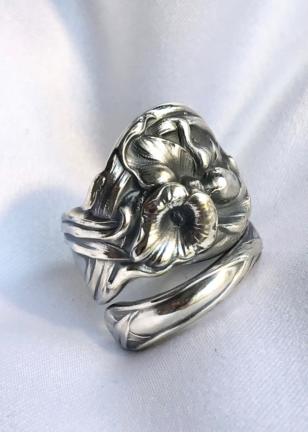Orchid Flower Spoon Ring Sterling Silver Symbolic of Exotic Refined ...