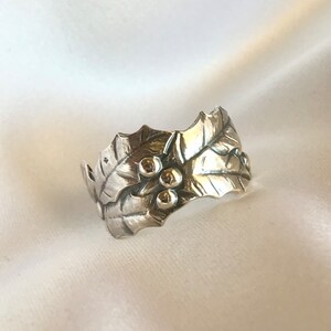 Holly Thumb Ring Spoon Ring Sterling Silver Holiday Jewelry Symbolic of ...