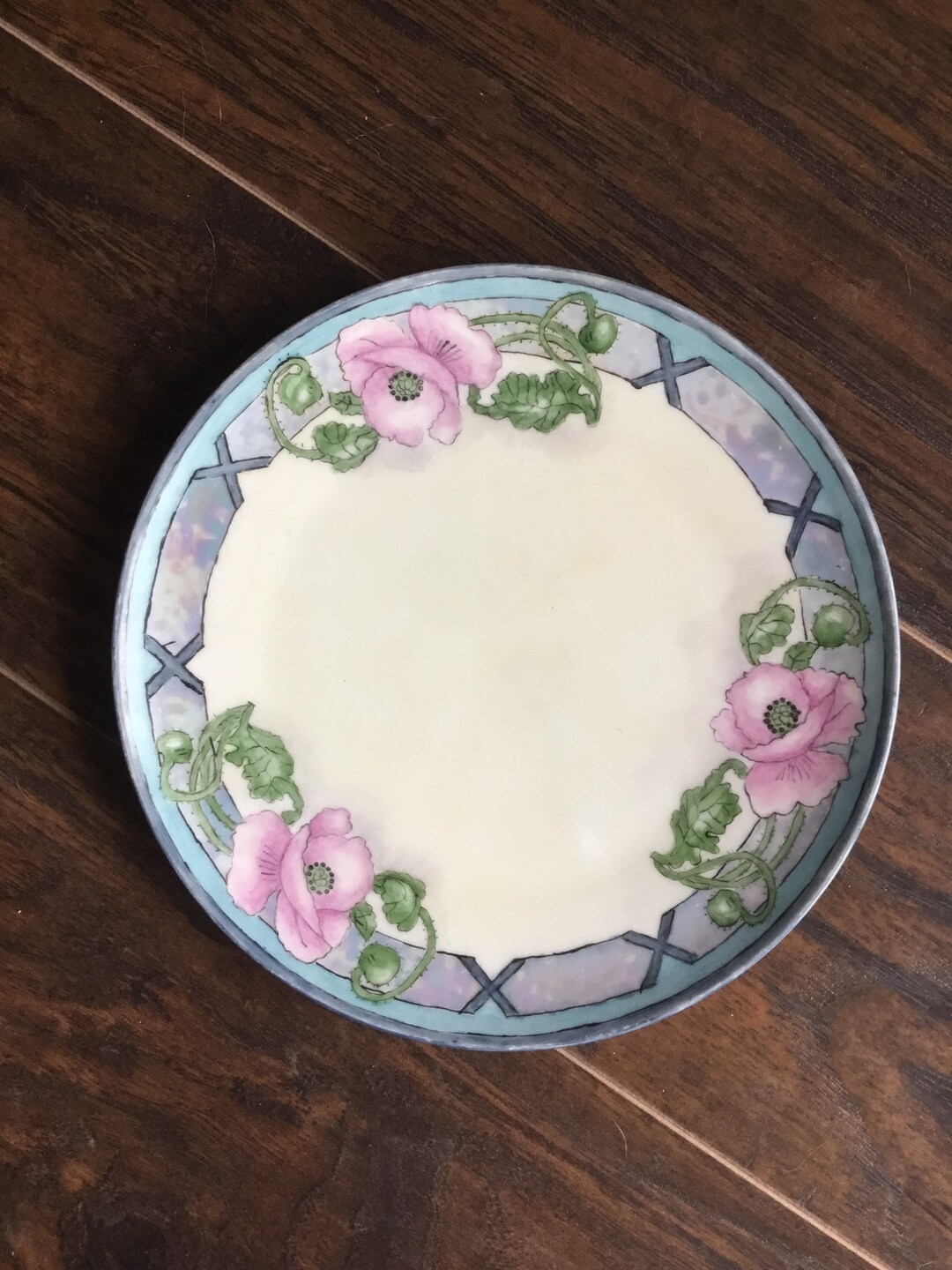 Vintage Poppy Plate, Hand Painted Signed D Pieh, D Pich, Decorative ...