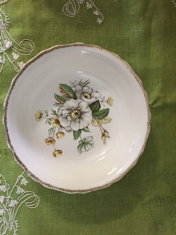 Canonsburg China Serving Bowl Linda Pattern White Rose 22 - Etsy