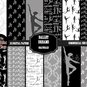 Ballerina Digital Paper, Ballerina Theme Scrapbook Paper, Instant ...