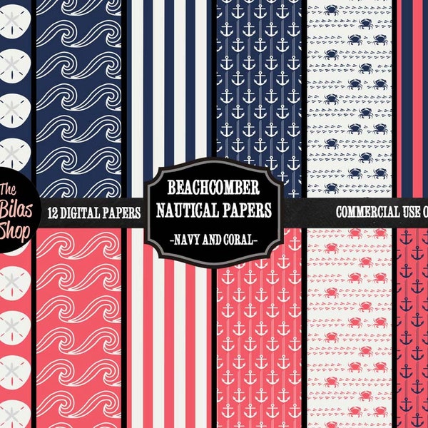 Ocean Waves Navy Wallpaper - Etsy