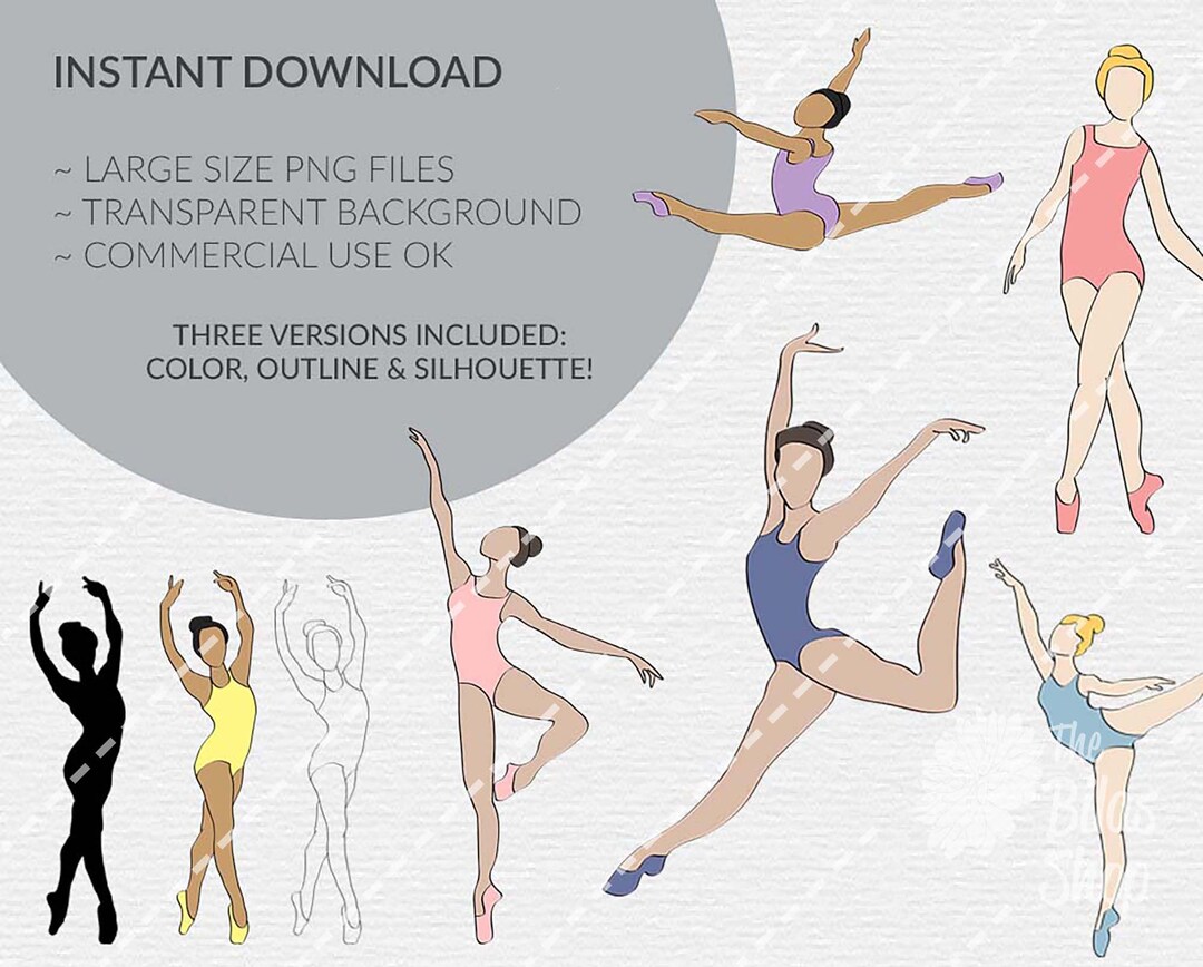 Ballerina Clipart, Ballet Clipart, Instant Download, Commercial Use ...