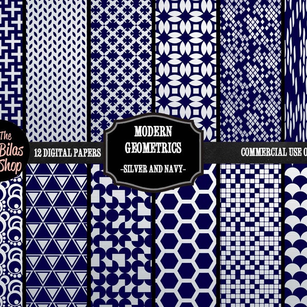 Navy Blue and Silver Wallpaper - Etsy