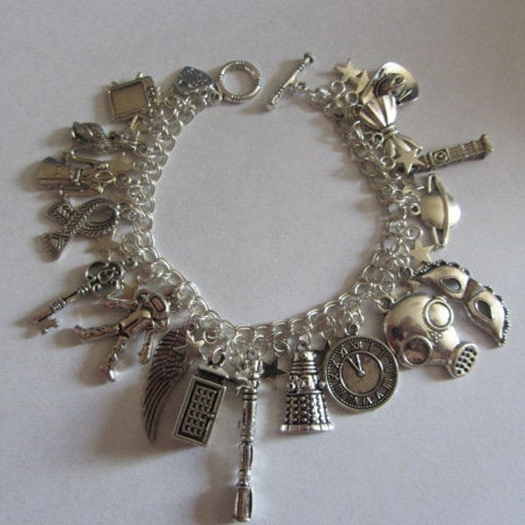 Dr Who TV SHOW Inspired Fully Loaded 38 Charms, Charm Bracelet - Etsy