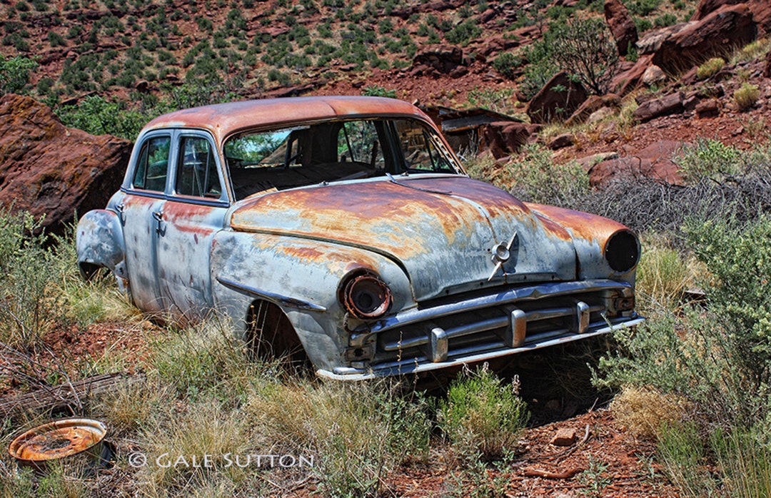 Rusted Classic Car, Fine Art Photo, Rusted Car, Old Car Art, Blue, Rust ...