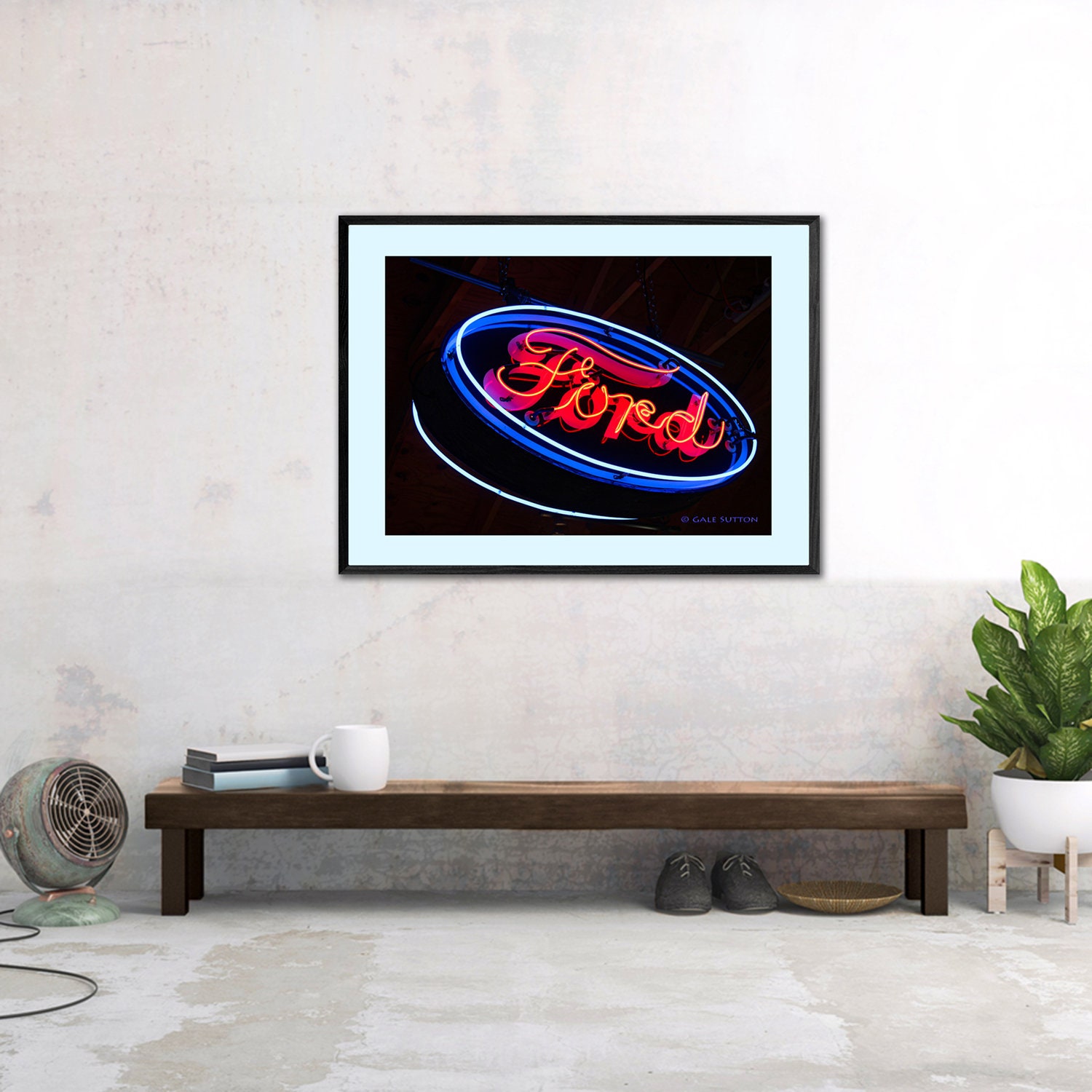 Fine Art Photo, Retro Art, Old Neon Ford Sign, Route 66 Art, Vintage ...