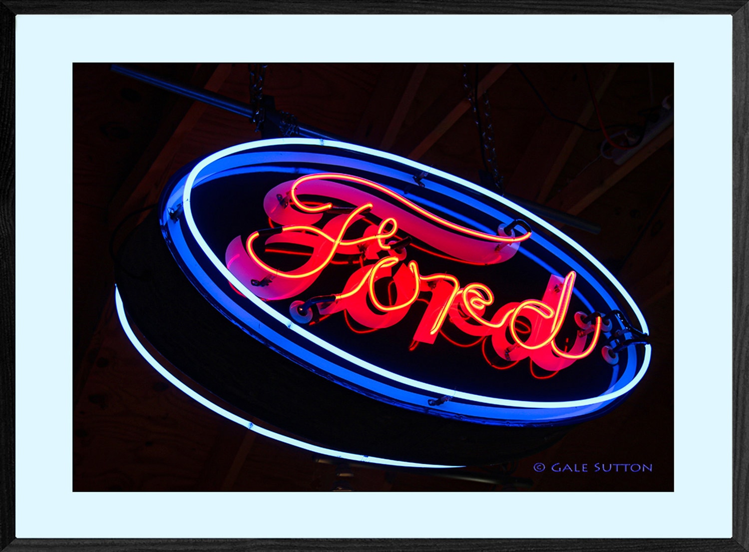 Fine Art Photo, Retro Art, Old Neon Ford Sign, Route 66 Art, Vintage ...