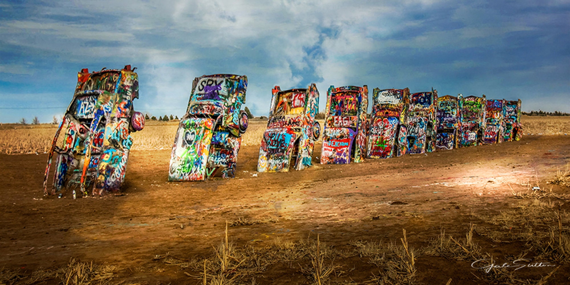 Cadillac Ranch, Route 66, Fine Art Photo, Panoramic, Kitsch, Buried ...