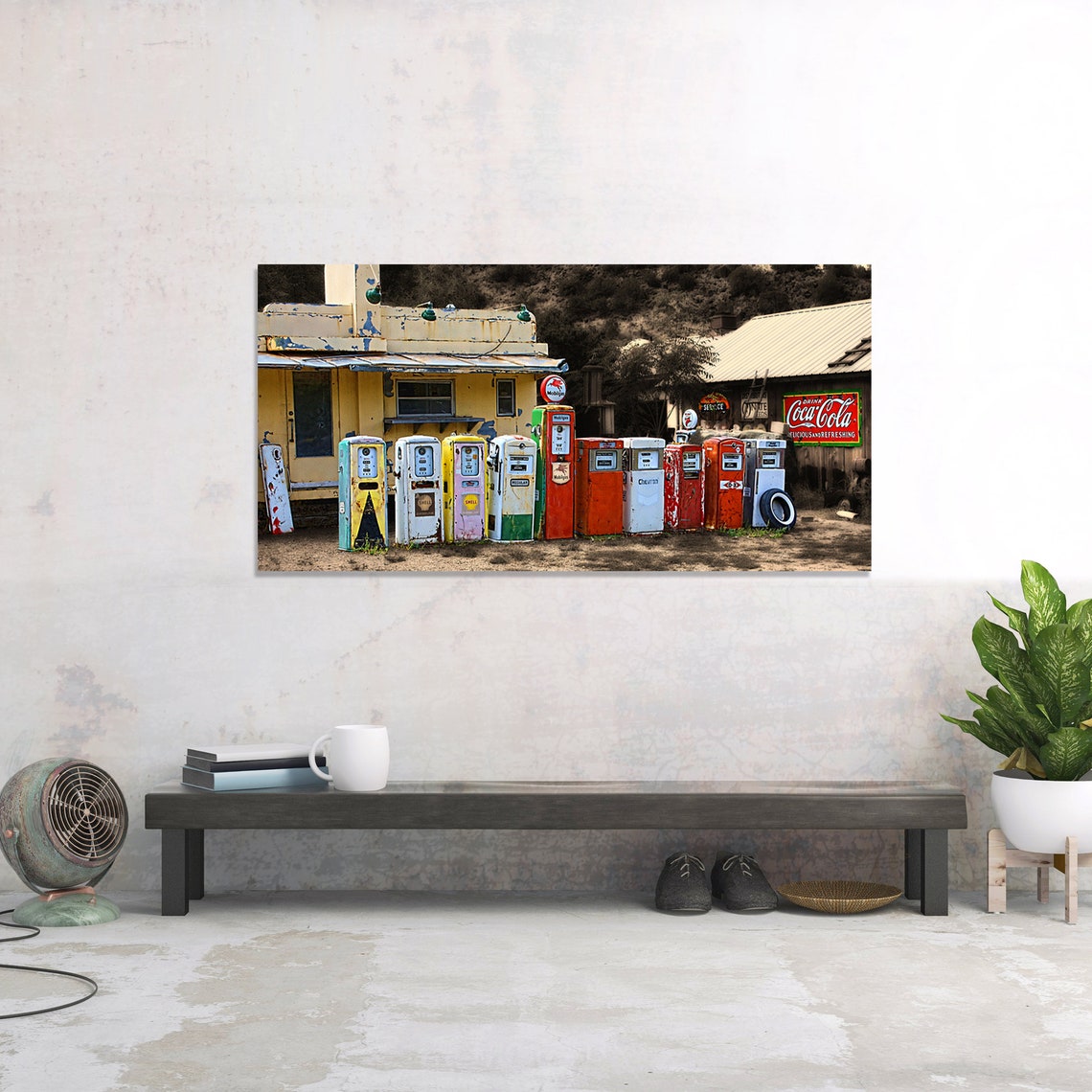 Classical Gas, Infused Aluminum Art Print, Rt 66 Art, Old Gas Pumps ...