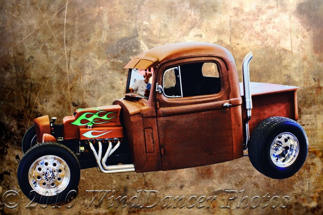 Rat Rod, Hot Rod Photo, Classic Car Art, Rat Rod With Semi Cab, 12x16 ...