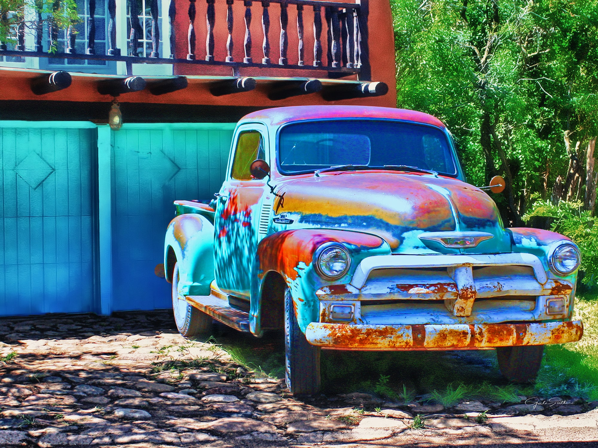 Rusty Truck, Old Truck, Fine Art Photo, Rustic, Retro, Blue, Rust ...