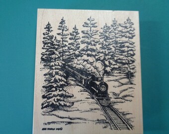 Train Rubber Stamp - Etsy