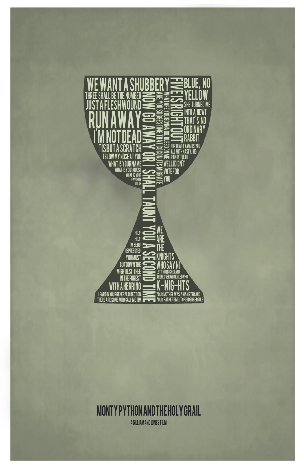 Minimalist Monthy Python Poster/Print with Quotes Holy Grail - Etsy.de