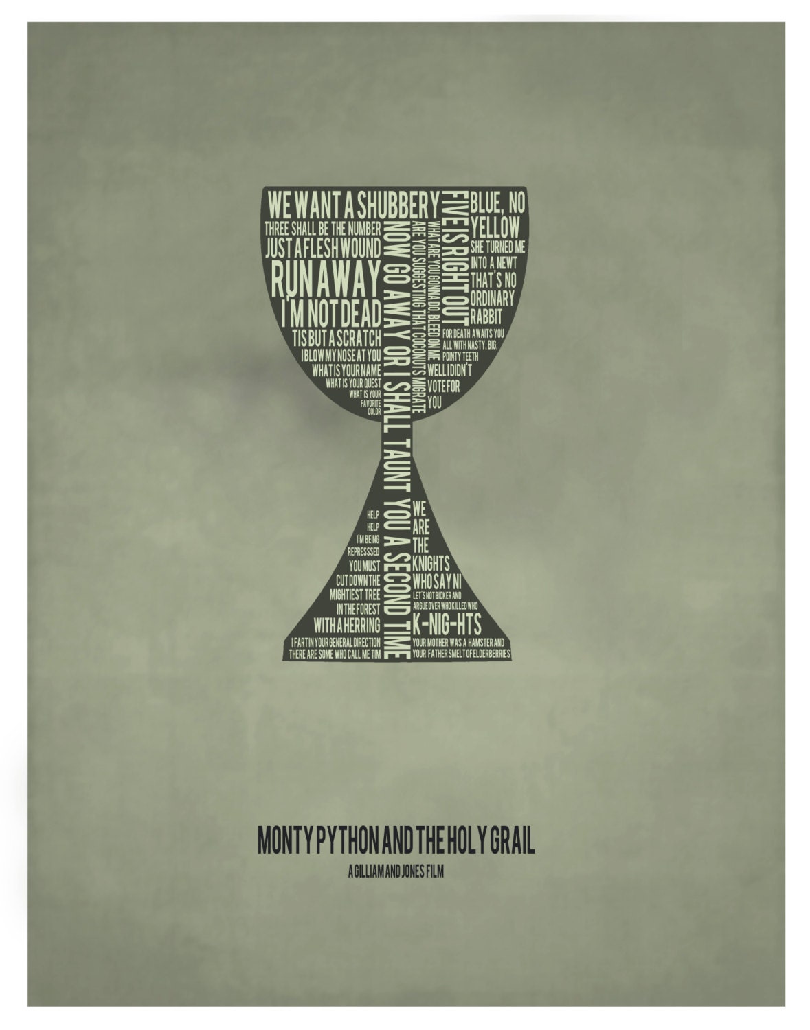 Minimalist Monthy Python Poster/Print with Quotes Holy Grail - Etsy.de