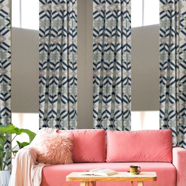 Geometric Curtains - Etsy