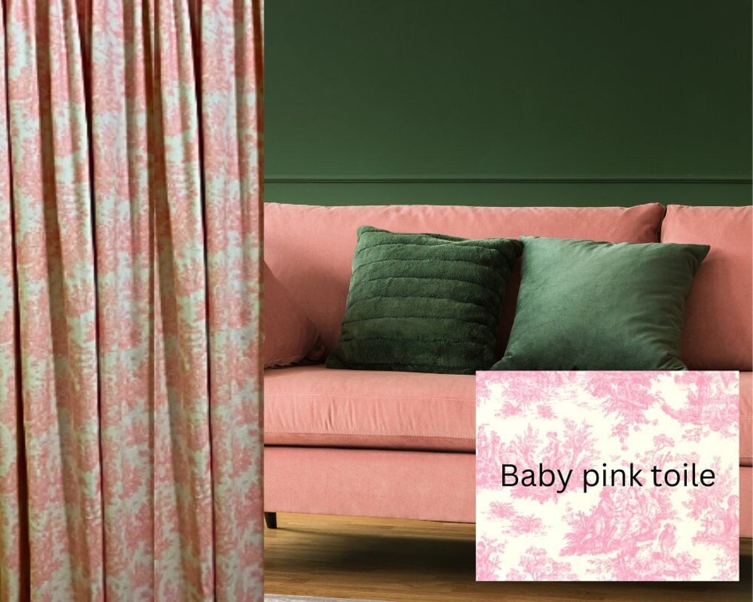 Jamestown Baby Pink Extra Long Curtains or Small Window Cafe Curtains 2 ...