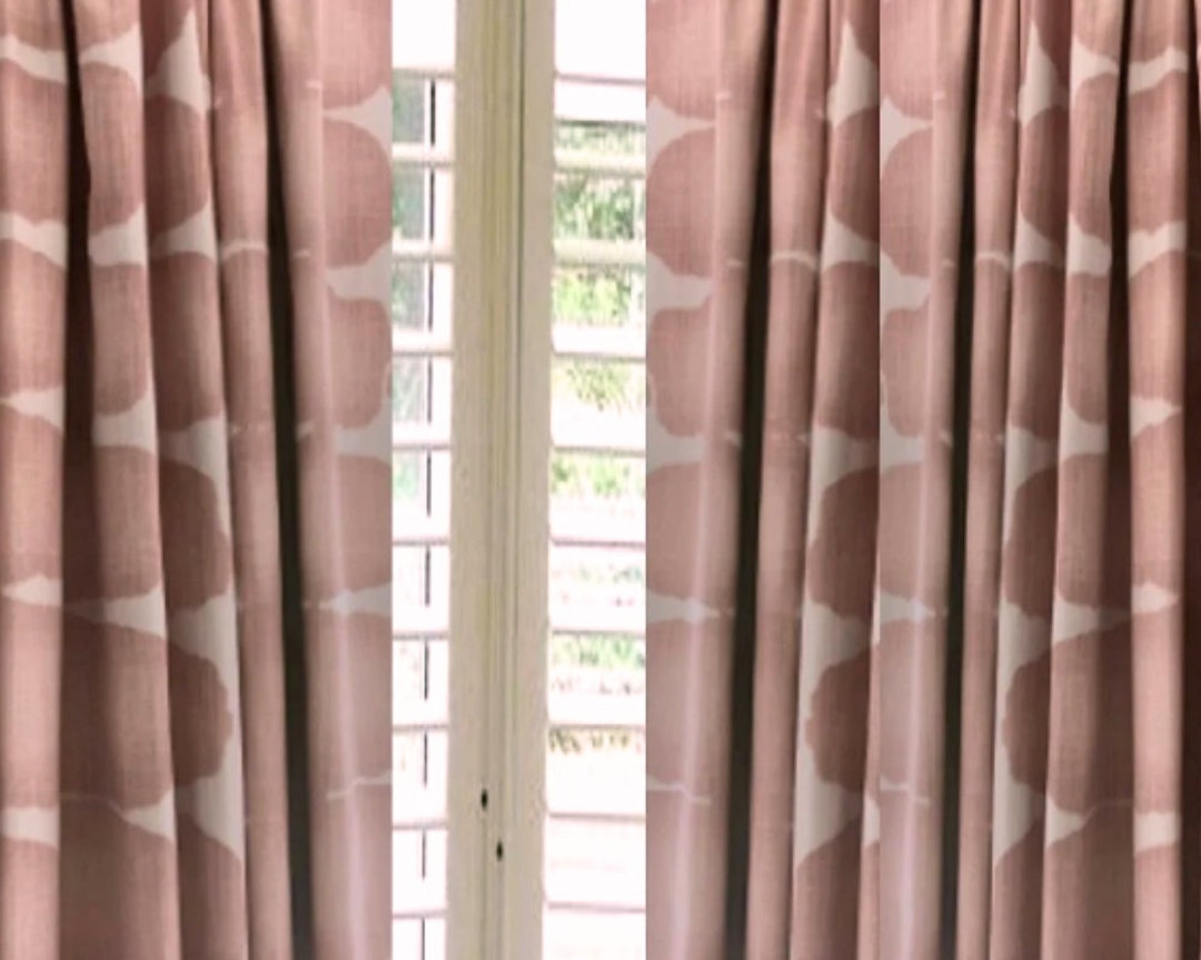 Blush Shibori Curtains: Custom Made, Any Length, 25 Inch - 100 Inch ...