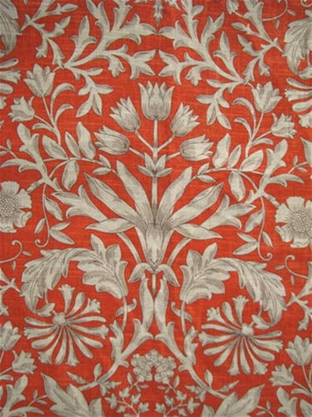 Covington Flourish Red Floral Curtains Extra Long or Small Window ...