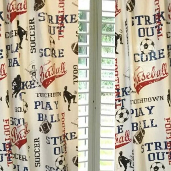 Baseball Curtains - Etsy