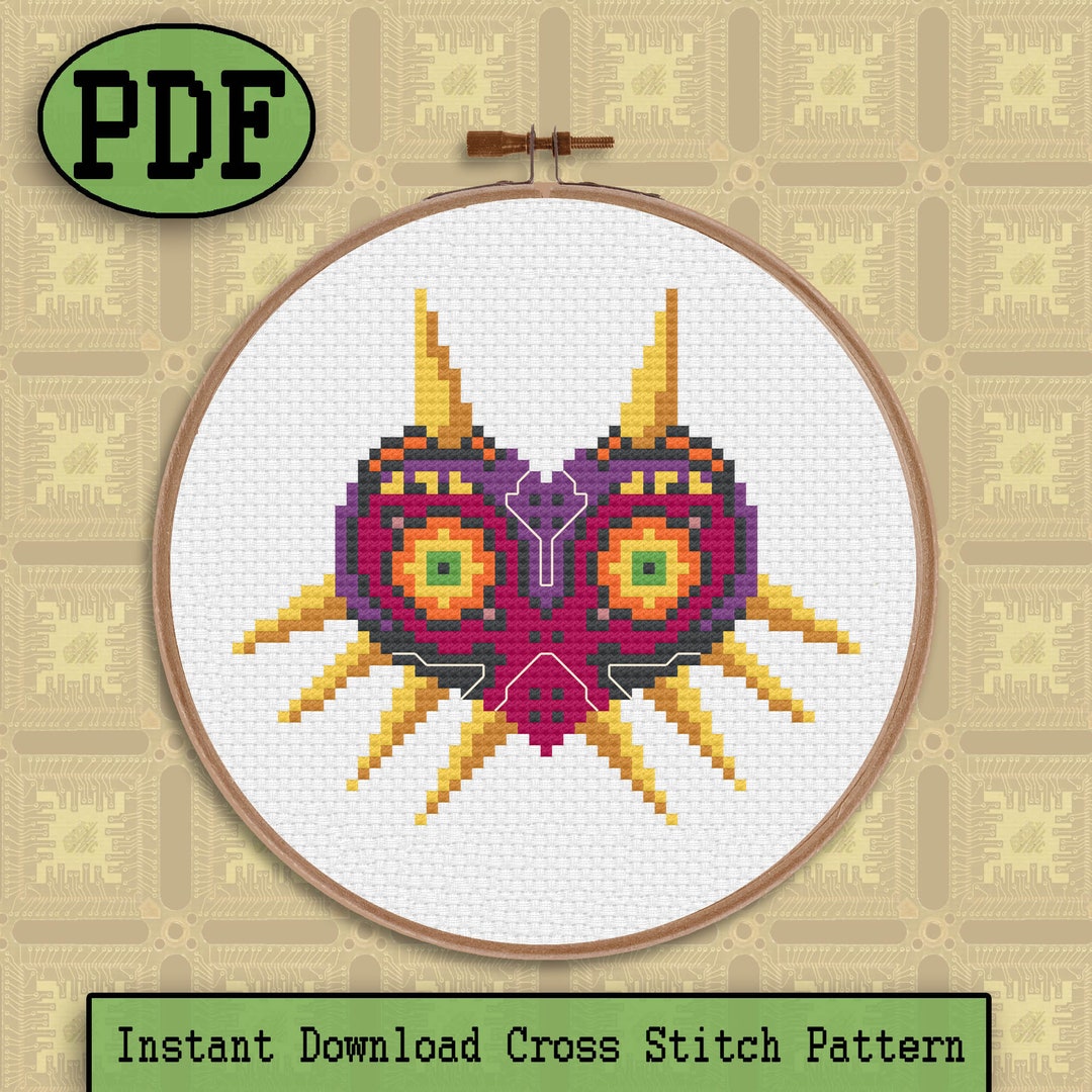 Video Game Mask Cross Stitch Pattern, Video Game Cross Stitch ...