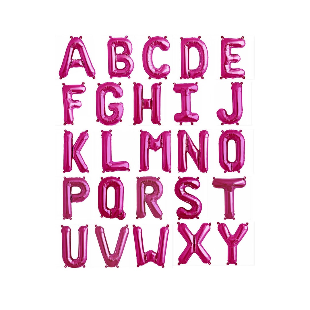 16" Pink Letter & Number Balloons - Air Fill Balloon - CUSTOM Balloon ...