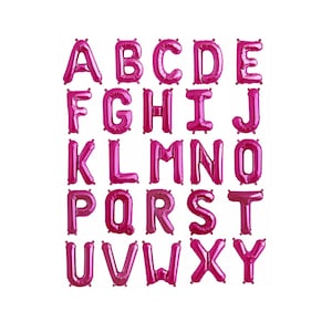 16" Pink Letter & Number Balloons - Air Fill Balloon - CUSTOM Balloon ...