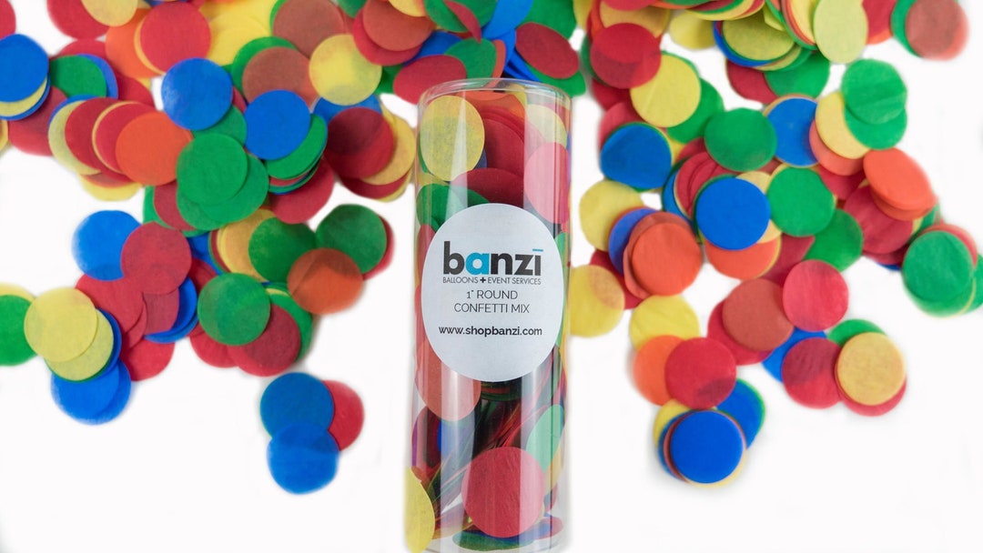 Primary Color Confetti - Tissue Paper - Round Confetti Balloon Birthday ...
