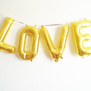 LOVE Letter Balloon Banner 16 Air Fill Bachelorette Party Bridal Shower ...